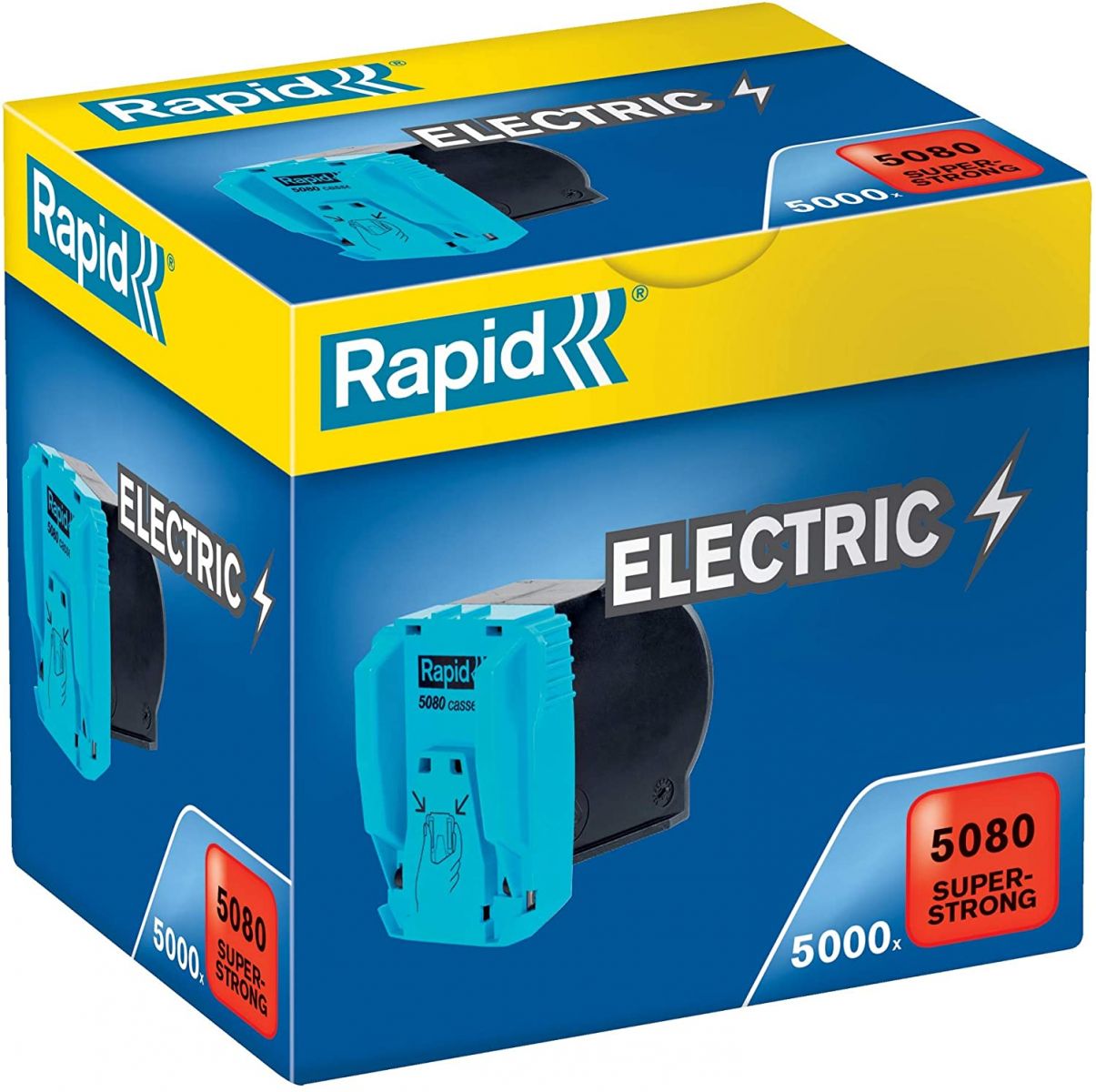 Rapid 5080E Heavy duty Electric Stapler (80 sheets /80gsm) (黑色和橙色) Made in Sweden